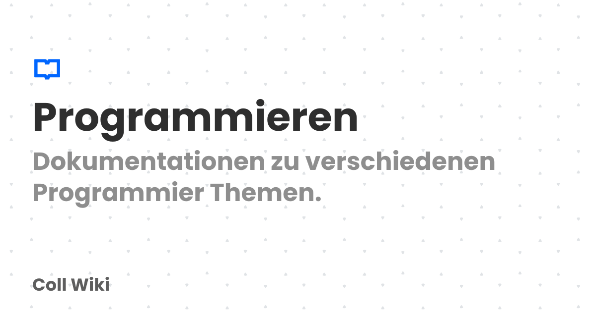 Programmieren | Coll Wiki