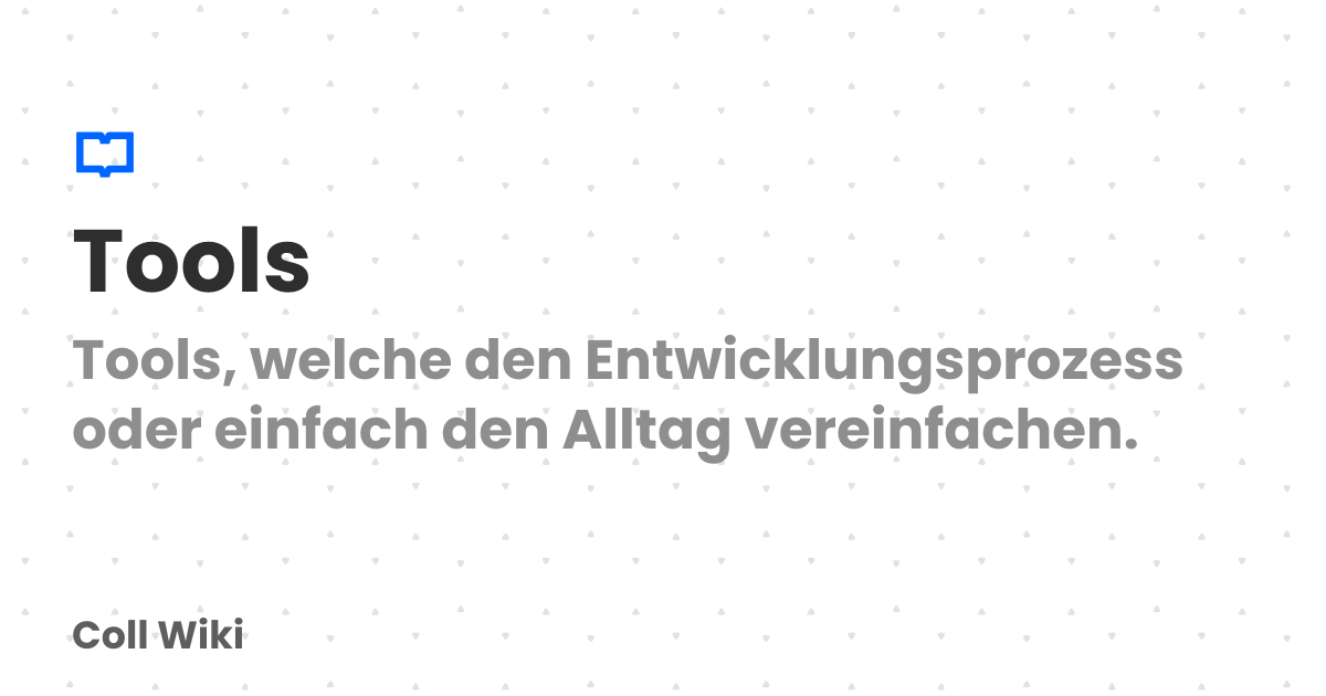 Tools | Coll Wiki